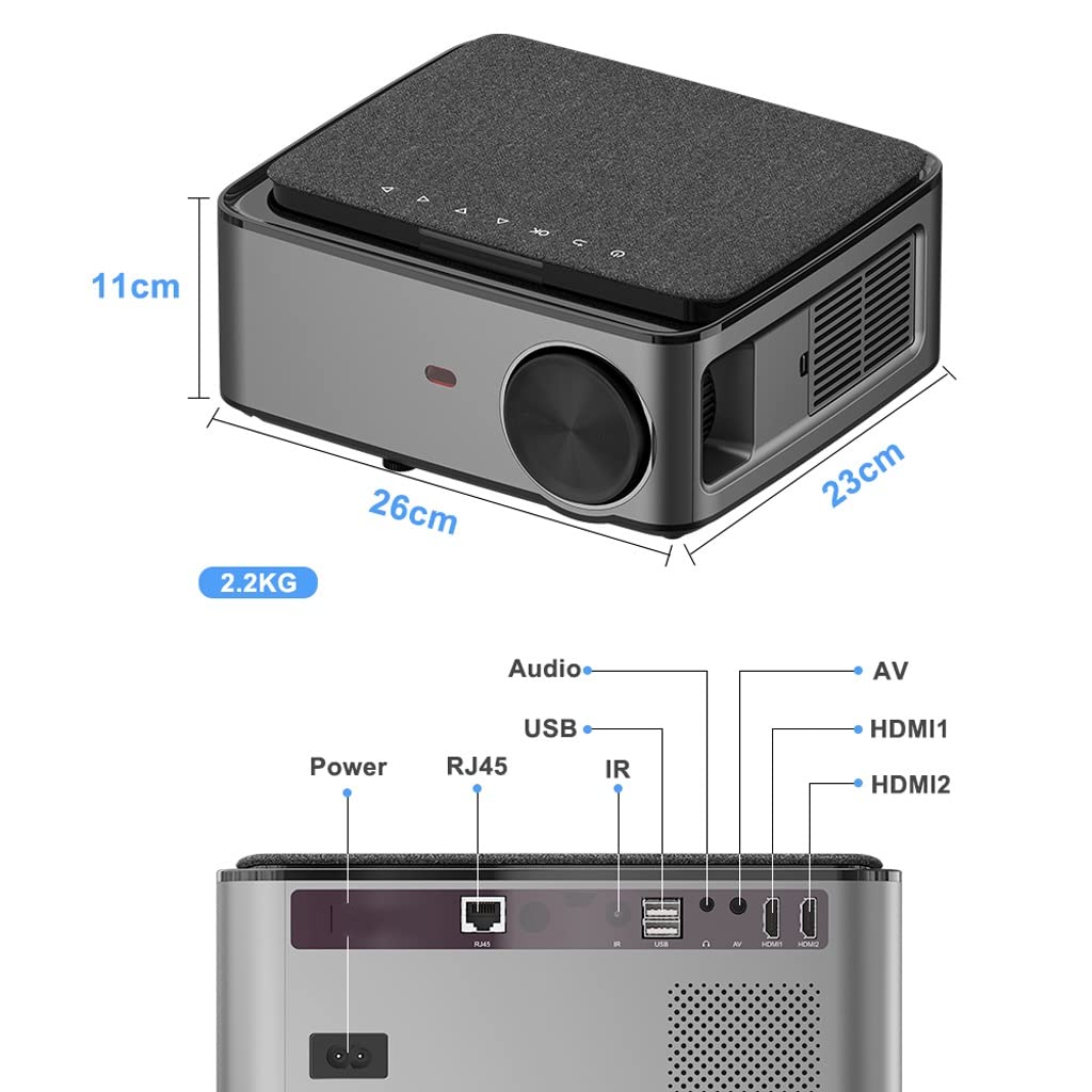 FZZDP Ga828 Full Projector Native 1920x 1080p Projetor Android 9.0 Smart Phone Video Beamer Led 3D Home Theater Cinema ( Color : Multiscreen Version )