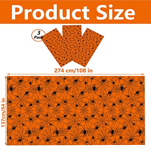 UOMNICUE Christmas Tablecloth 54 X 108Inch,Disposable Plastic Red White Christmas Trees Snowflakes Table Cover Christmas Theme Tablecloth for Christmas Holiday Party Decorations (3, Spider Web)