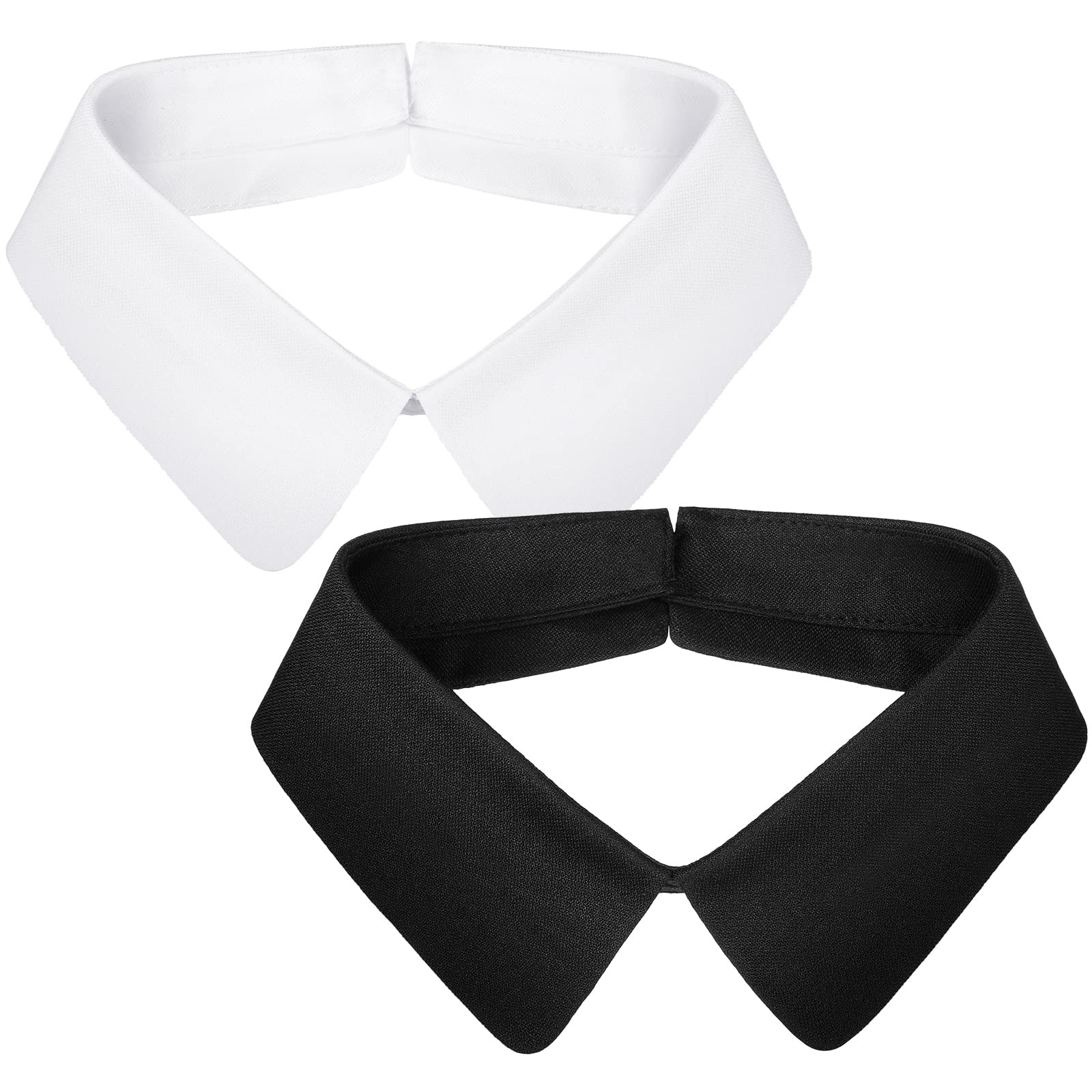 Fake Collar for Women 2 Pieces Faux Collar False Lapel Detachable Dickey Collar White Black Blouse Collar Women's Simplicity Collar (Classic Style)