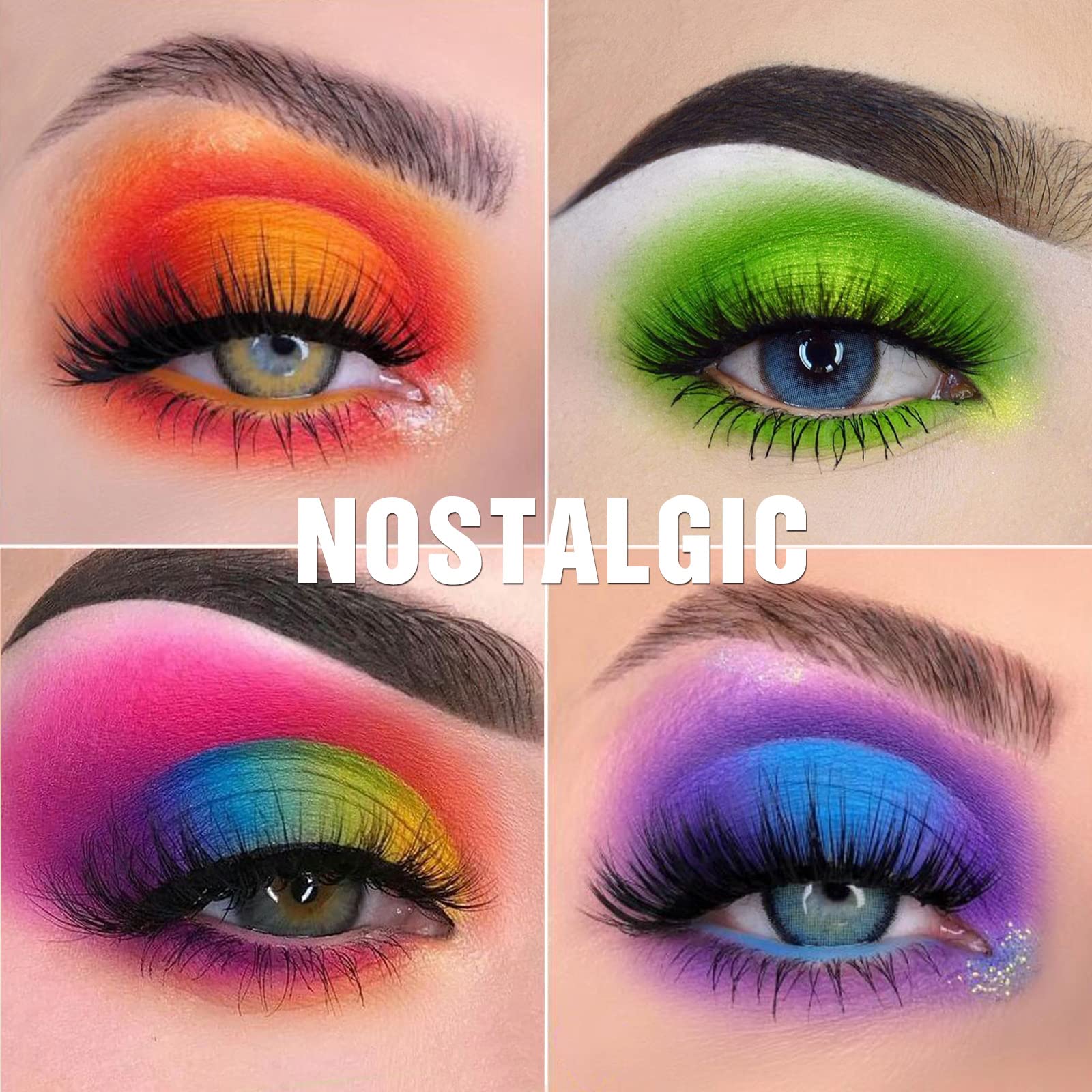 UCANBE Nostalgic Green Eyeshadow Palette - 48 Bright Bold Color Highly Pigmented Eye Shadow, Velvety Smooth Texture Matte Shimmer Glitter Eye Makeup Palletes
