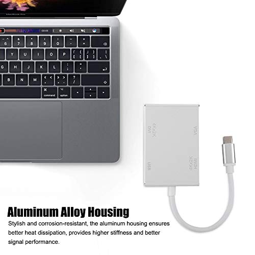 Hub Converter, Aluminum Shell USB 3.0 Port HD Converter Adapter Multifunction Lightweight 1920x1200/30hz for Keyboard