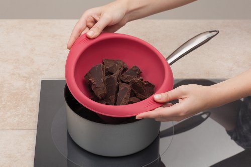 HIC Kitchen Rose Levy Beranbaum’s Baking Bowl Double Boiler, European-Grade Silicone, Red, 1.5-Quarts (6-Cups) Capacity