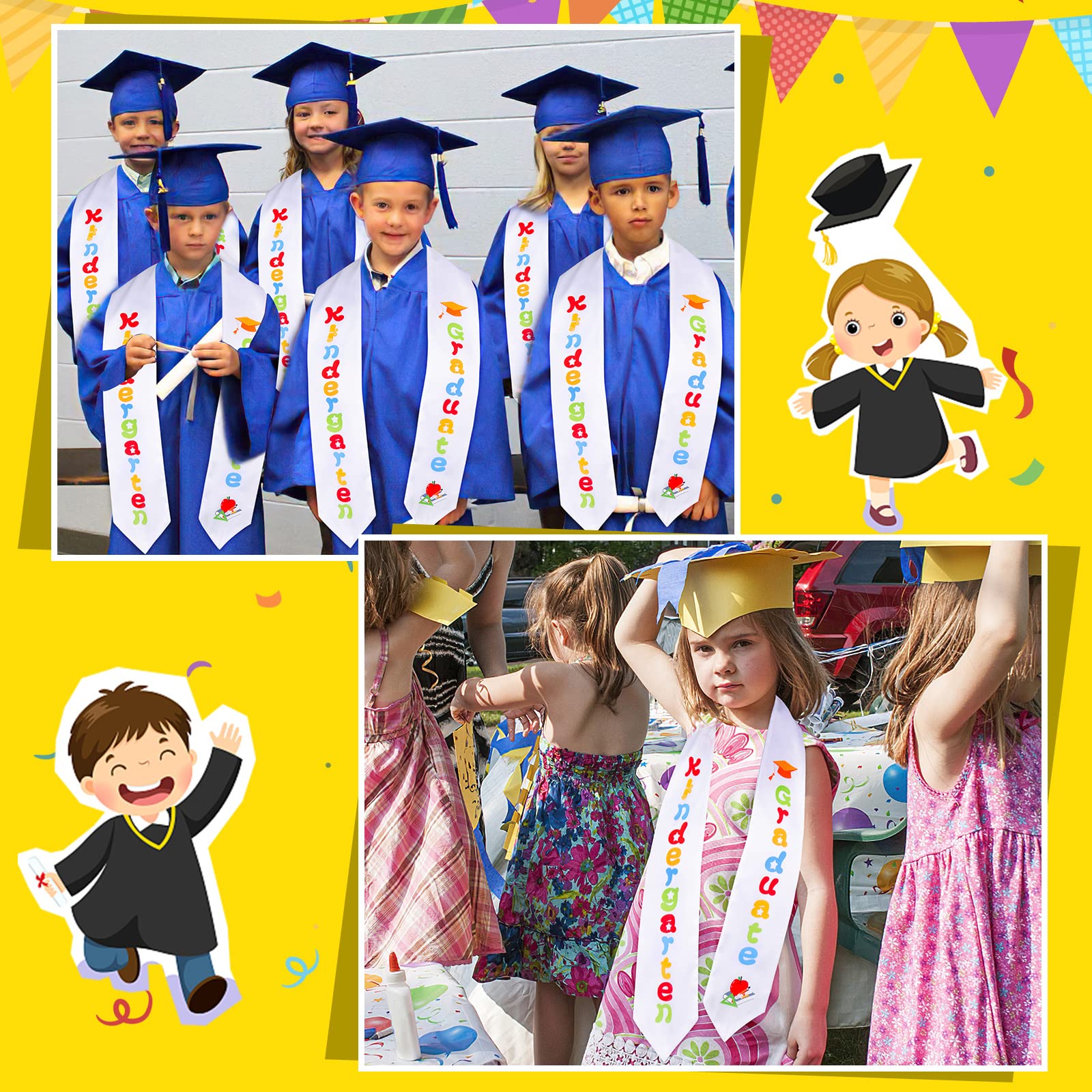 LEIFEOSH 2024 Kindergarten Graduation Stole Graduation Sash with Diploma Certificate for Kindergarten Graduate