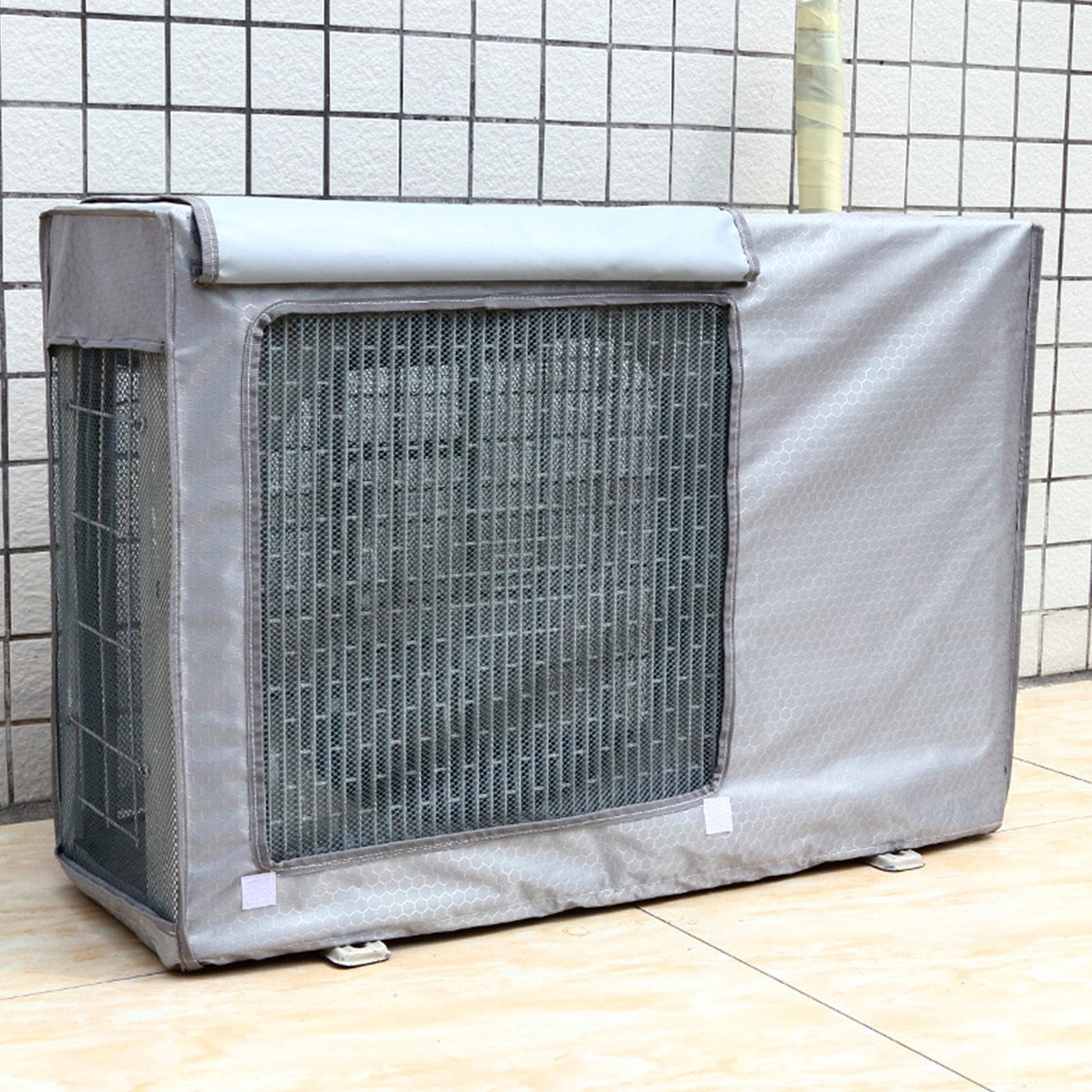 FEBUD Air Conditioner Cover, 600D Oxford Waterproof Dustproof Sun Protection AC Unit Cover with Honeycomb Mesh Design & Vent Hole, Square AC Cover for Outside Units