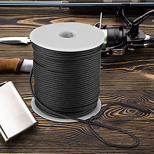 Fish Line, Fishing Line 16 Strand 50meter/164ft 2mm Handheld for Wreck Cave Diving(Black)