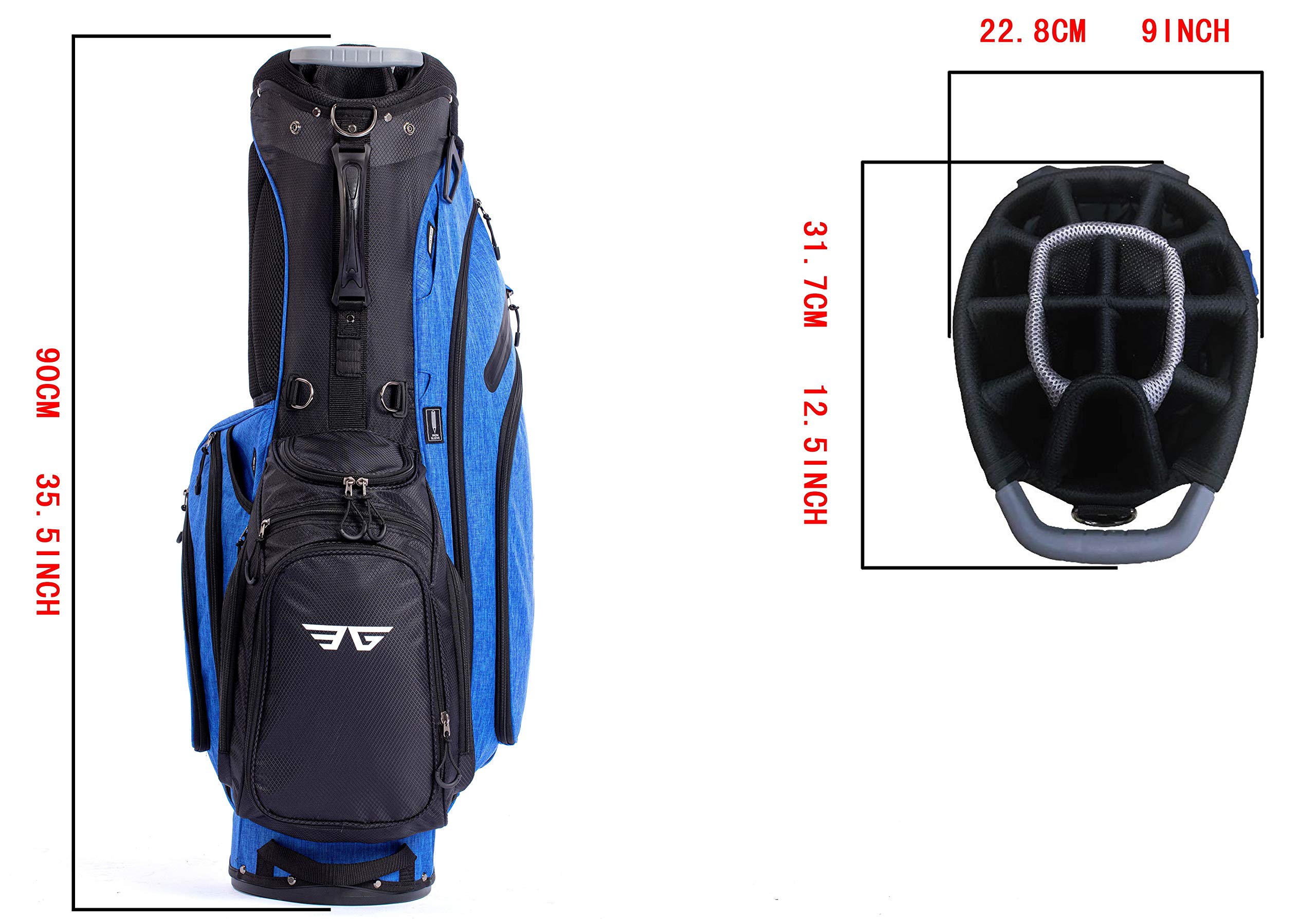 EG EAGOLE Light Golf Stand Bag 14 Way Full Length Blue