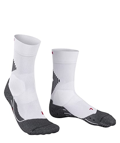 FALKE Unisex 4 GRIP Stabilizing Athletic Socks, Mid Calf, Compression Sock, Light Weight, Breathable Quick Dry, Nylon, White (White 2029), 10.5-11.5, 1 Pair