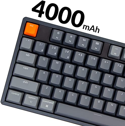 Keychron K10 RGB Full Size Layout Hot-Swappable Mechanical Keyboard for Mac Windows, Multitasking 104-Key Bluetooth Wireless/USB Wired Gaming Keyboard with Gateron G Pro Red Switch Aluminum Frame
