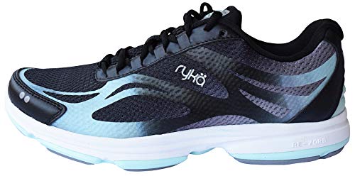 Ryka Women's Devotion Plus 2 Black/Mint Walking Shoe, 8 M, US
