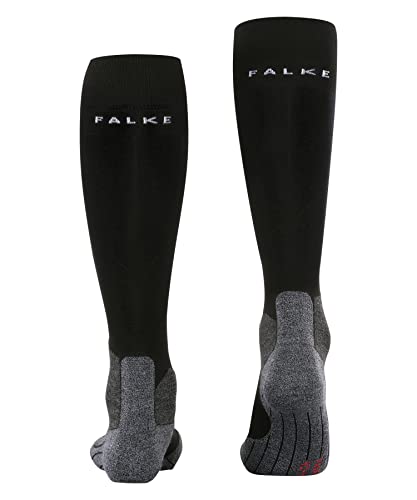 FALKE Men's SK5 Ski Socks, Silk, Knee High, Ultra Light Cushion, Breathable Quick Dry, Winter Athletic Sock, Black (Black-Lightning 3171), 12.5-13.5, 1 Pair
