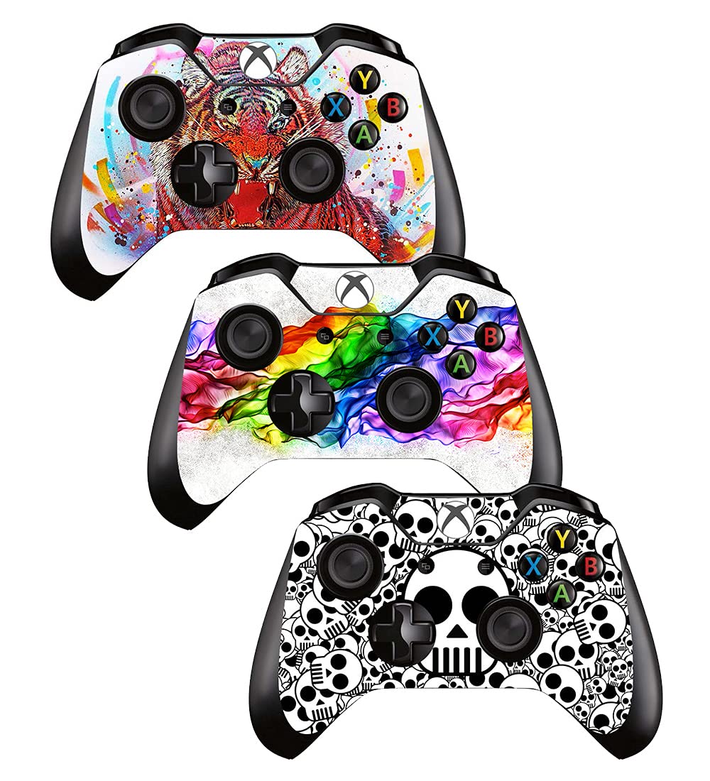 FOTTCZ [3PCS] Vinyl Skin for Xbox One/Slim/X Controller (Standard Edition), Sticker Decorate and Protect Device Surface, Group D