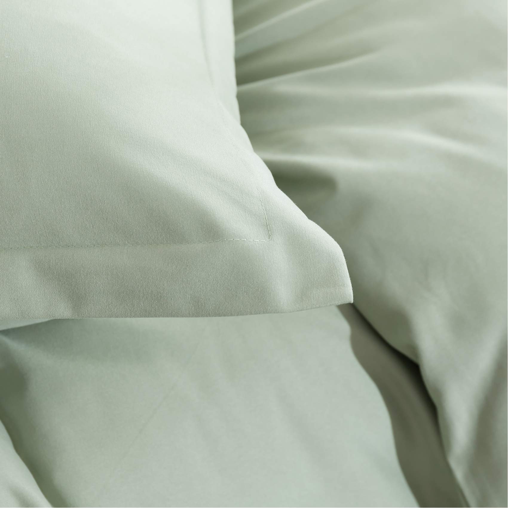 Uhsupris Green Duvet Covers Full/Queen Size 3 Pieces Green Bedding Set Queen with Zipper&Corner Ties(No Comforter)
