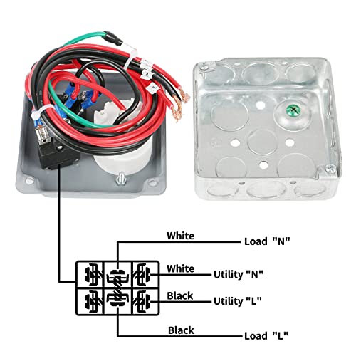 Generator Transfer Switches, AQQHSAIN 15 Amp 120V Transfer Switch for Generator Outdoor Manual Transfer Switch with Circuit Breaker, Prewired