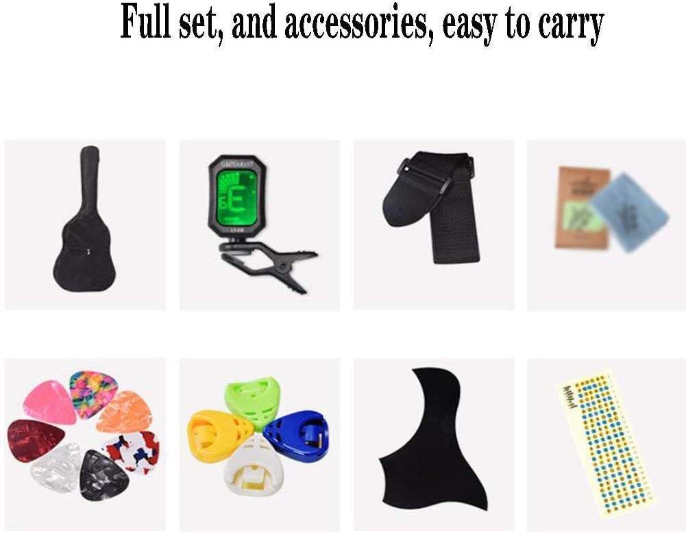 Guitar Kit, String Instrument Electronic Guitar Acoustic Guitar Classical Guitar Beginner Fingerstyle 39 Inch Ballad Musical Instrument Youth Practice Can Carry Backpack ( Color : A-blue , Size : Long