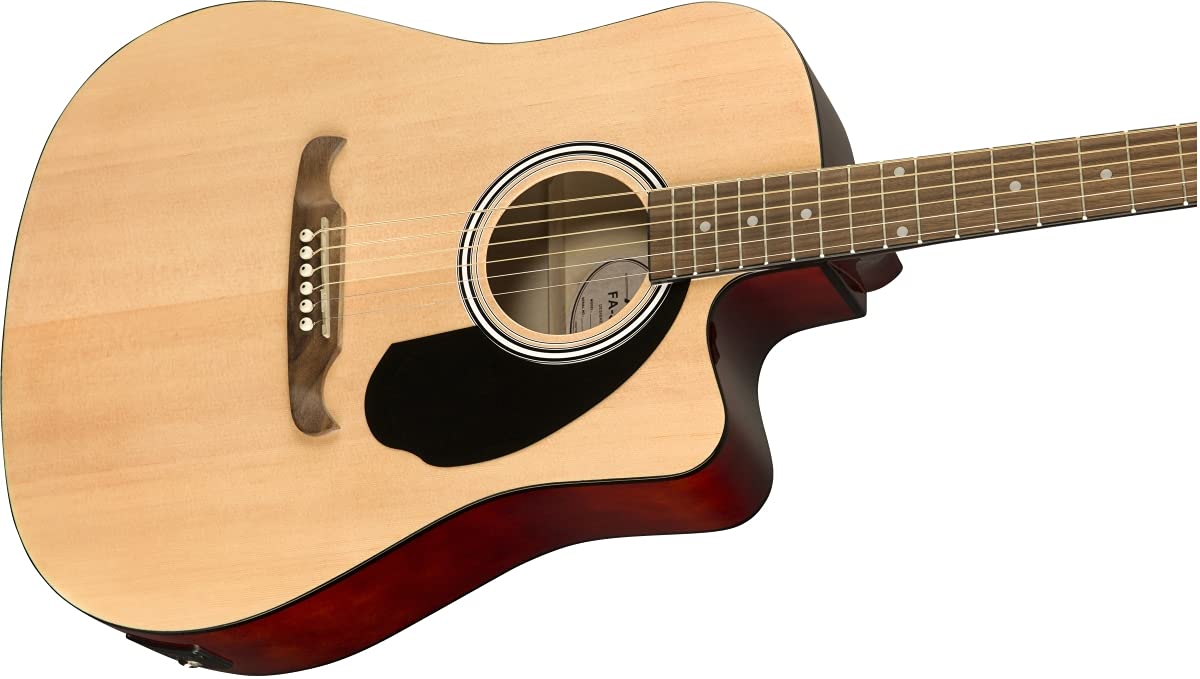 Fender FA-125CE Single-Cutaway Walnut Fingerboard 6-String Natural Acoustic Guitar (Right-Handed, Natural)