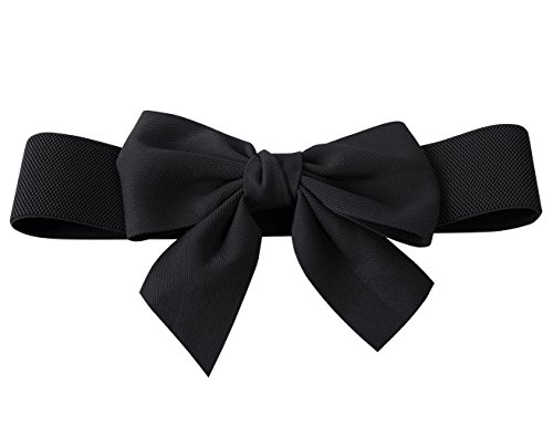 MUXXN Womens Summer Casual Waistband Retro Bowknot Buckle Belts (Black S)