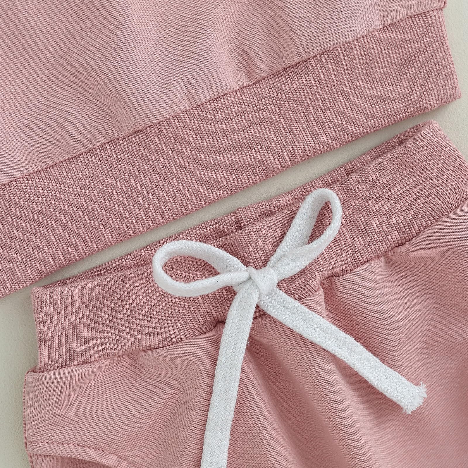 Engofs Toddler Baby Girl Fall Winter Clothes Outfits Long Sleeve Letter Print Sweatshirt Tops Pants Set Pink 0-6 Months