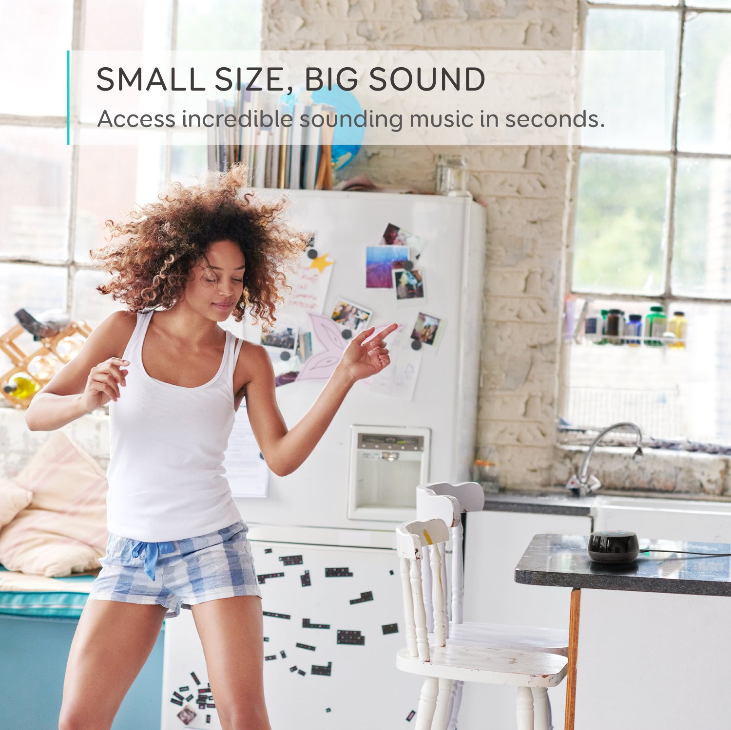 eufy Genie Smart Speaker with Amazon Alexa+Lumos Smart Bulb-Tunable White Starter Kit, Soft White to Daylight (2700K-6500K), No Hub Required, Wi-Fi, 60W Equivalent, A19, E26, 800 Lumens
