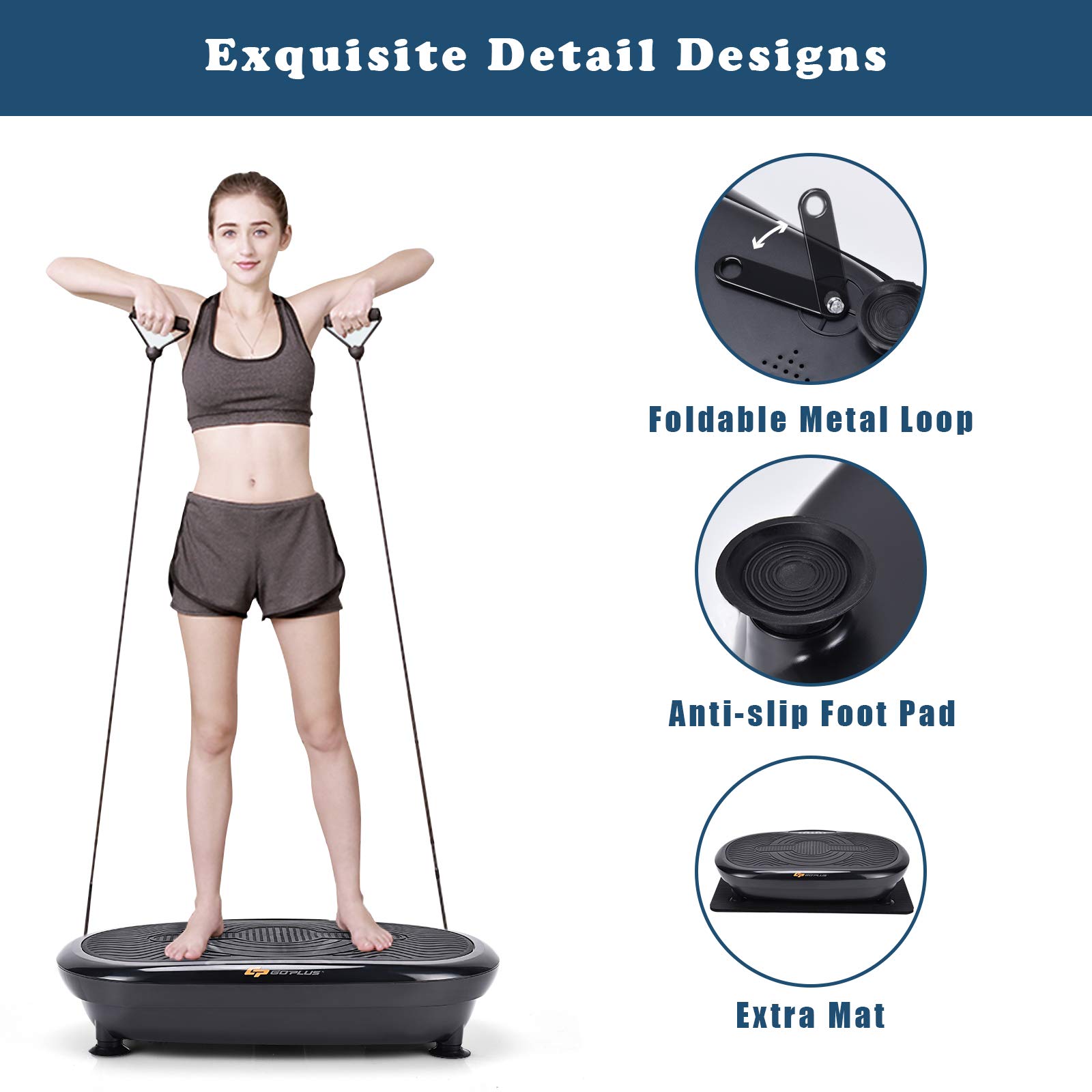 Goplus 3D Vibration Platform Exercise Machine, Mini Vibration Plate w/ Remote Control, 1-99 Level Adjustable Speed, Whole Body Workout Vibration Fitness Platform (Black)