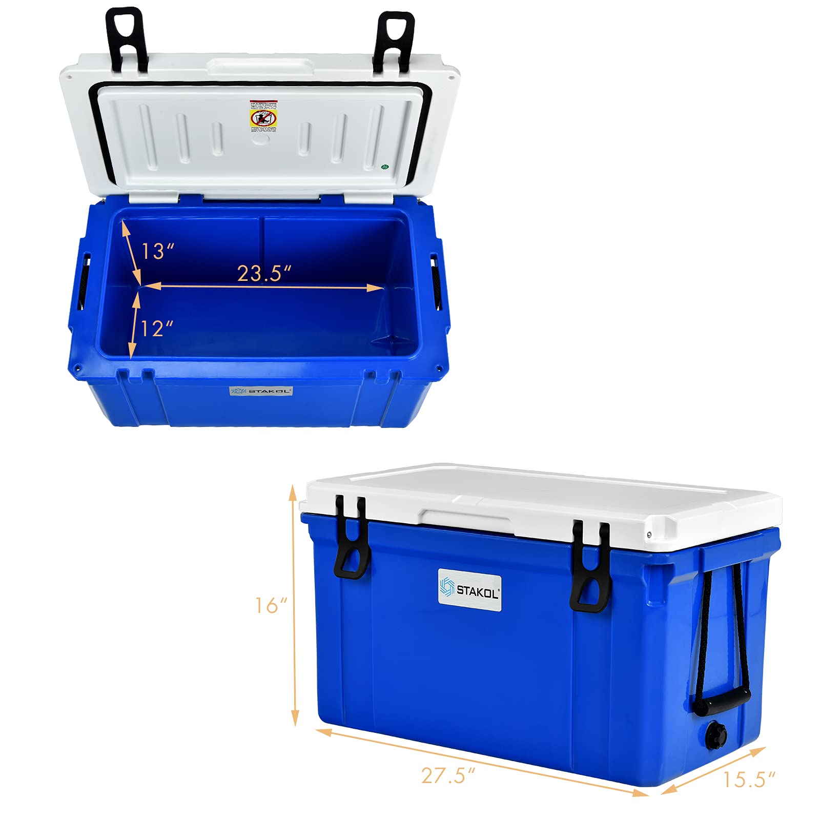 Goplus Camping Cooler, 26/58/79 Quart 4-Day Ice Retention, Portable Rotomolded Cooler, Large Hard Cooler Heavy Duty Ice Chest Ideal for Camping, BBQs, Tailgating & Outdoor Activities (26 Quart)
