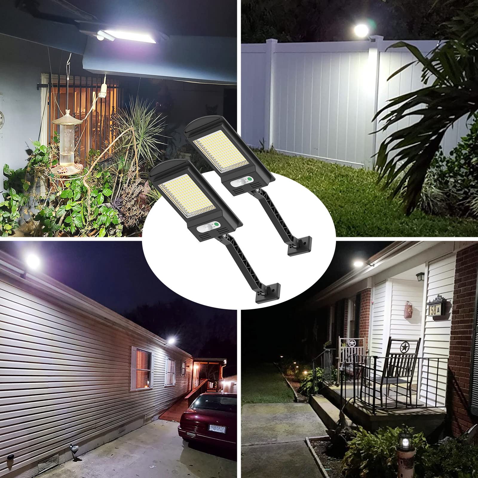 Engrepo Solar Lights Outdoor, 1000LM 168 LEDs Solar Powered Motion Sensor Light, Security Waterproof Solar Flood Light for Deck, Fence, Patio, Front Door, Gutter, Yard, Shed, Path, Garden.