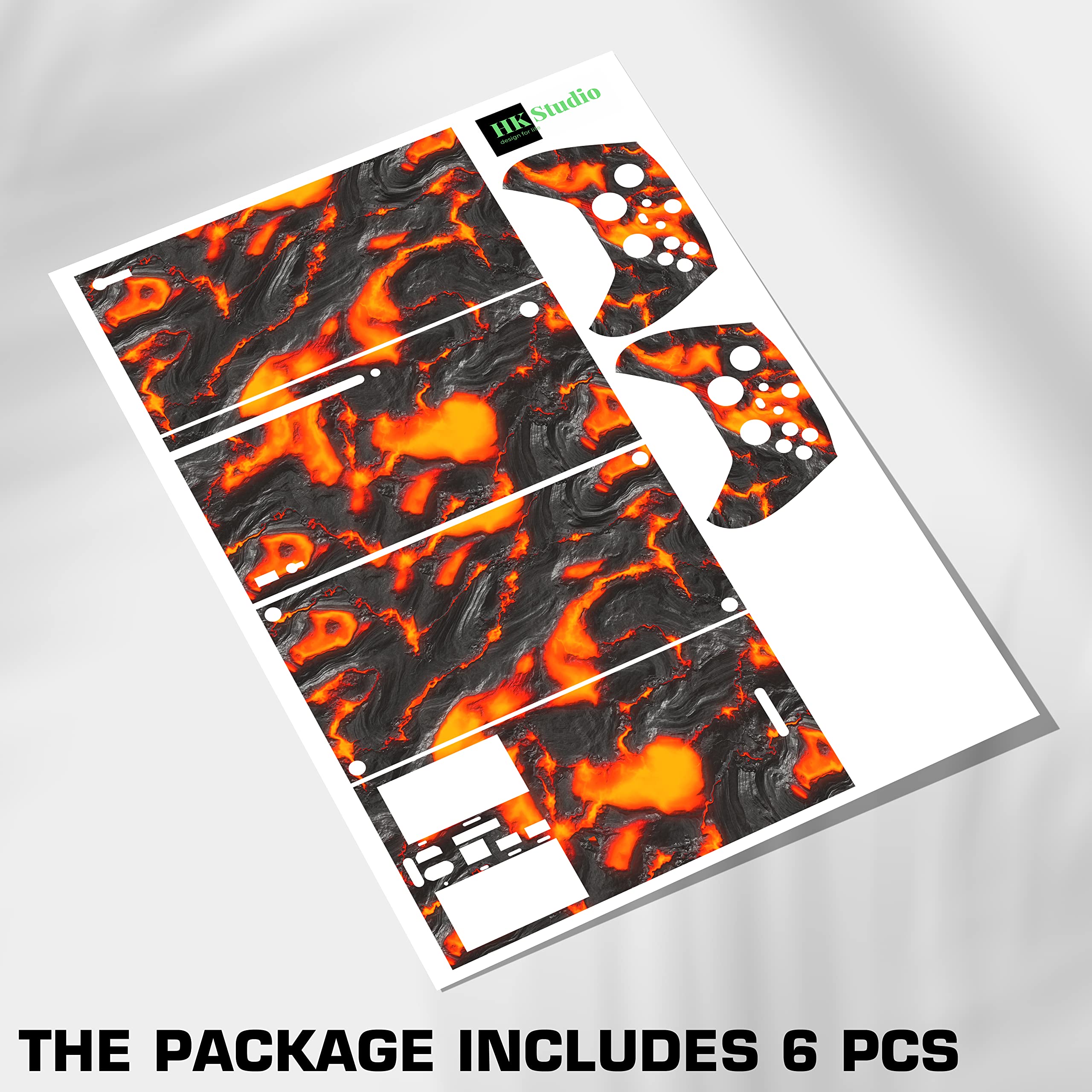 HK Studio Lava Art Decal Sticker Skin to Cover X-Box Series X with No Bubble, Waterproof, Full Protection - Including 2 Controller Skins and Console Skin