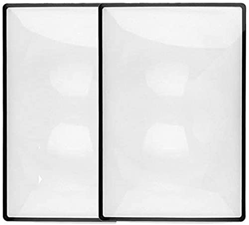 RZJZGZ 3X Premium Magnification Full Page Magnifier Fresnel Lenses Ideal for Reading Small Prints & Low Vision Seniors (2Pack)