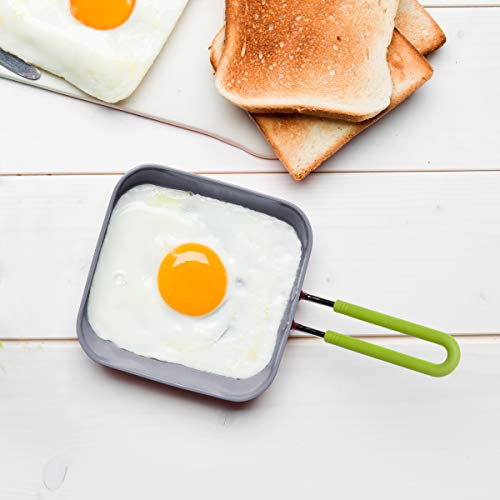 GreenPan Mini Healthy Ceramic Nonstick, 5" Square Egg Pan, PFAS-Free, Dishwasher Safe, Stay Cool Handle, Black