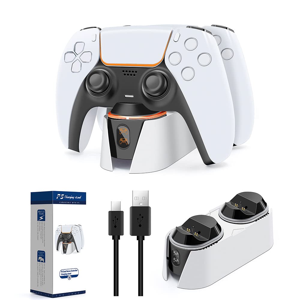 HLRAO PS5 Controller Charging Station,Upgraded PS5 Fast Charger Station with LED Indicators Light Contraller Charging Stand for Controller.