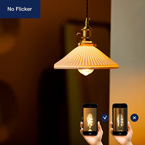 FLSNT 6 Pack LED Edison Bulbs, Dimmable ST19 LED Bulb, 2200K Amber White, E26 Base, 4W(40W Equivalent), 300LM, Amber Glass