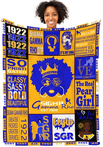 Nine City Sigma Gamma Rho Sorority Blanket for Women - 40''x50'' Throw Gift with 1922 Poodle and African American Design for Her or Girlfriends, Sigma Gamma Rho Gifts