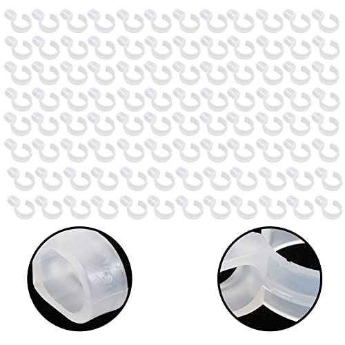 ULTECHNOVO 100 Pcs Windproof Hook Clothes Hanger Buckle Hook Clips Plastic Cloth Hanger Buckles Closet Rod Hooks for Home Workshop Bathroom White