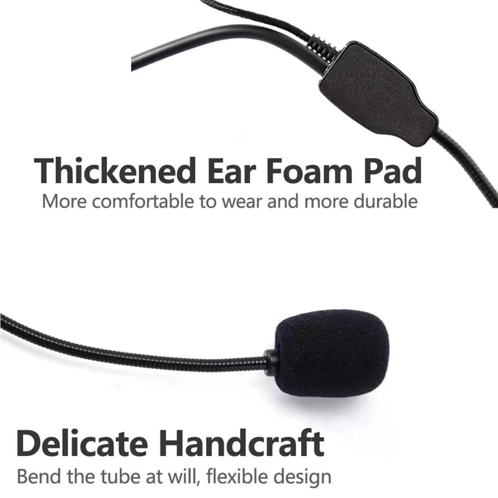 FEESIR Headset Microphone, 3.5mm Connector Jack Black Microphone, for Voice Amplifier,Teachers, Speakers, Coaches, Presentations, Seniors and More, 2 Packs
