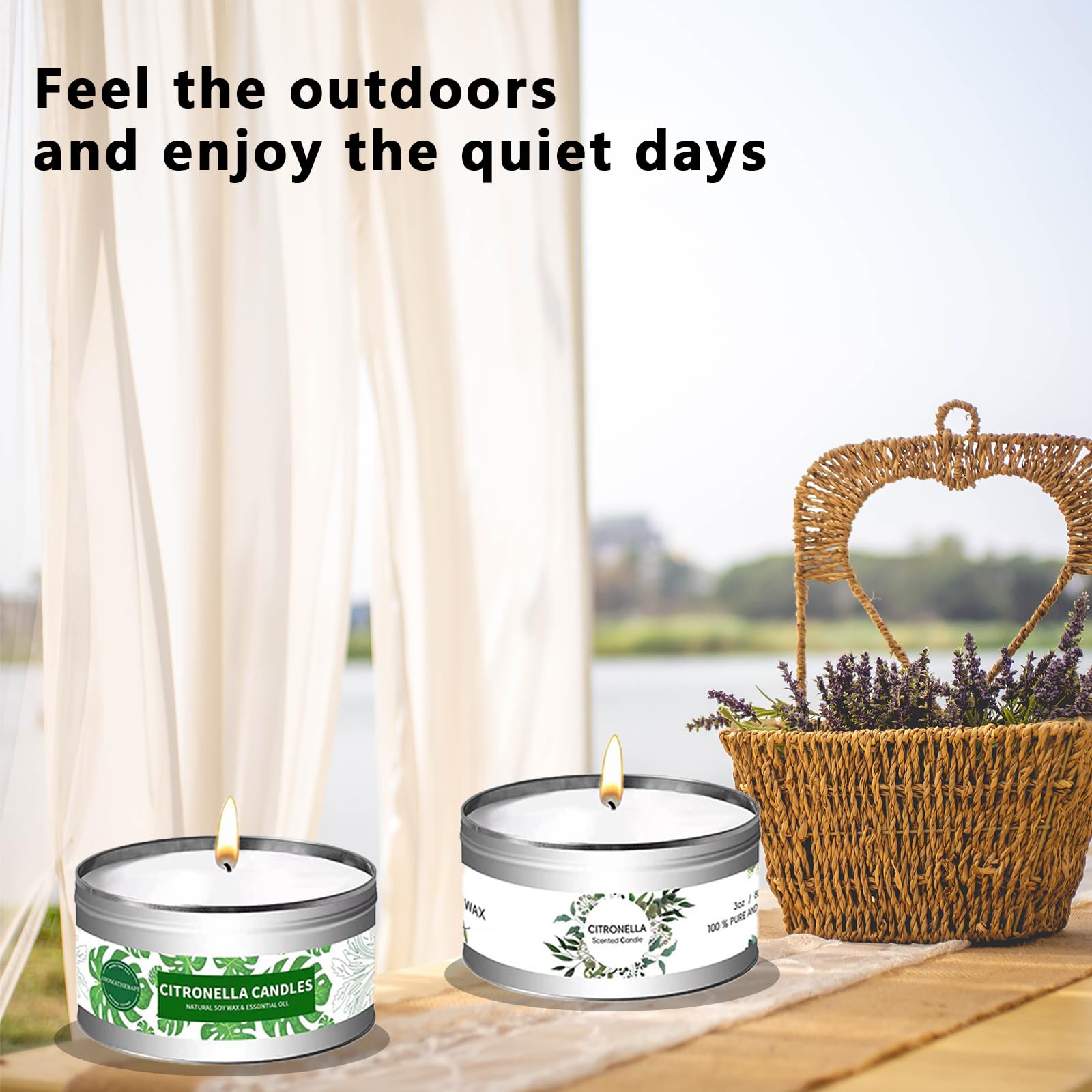 Gadojuewo 3 Pack 3.1OZ Citronella Candles Outdoor and Indoor,49 Hours Soy Wax Candle in Medium Bucket for Patio Ledge Garden Yard Beach