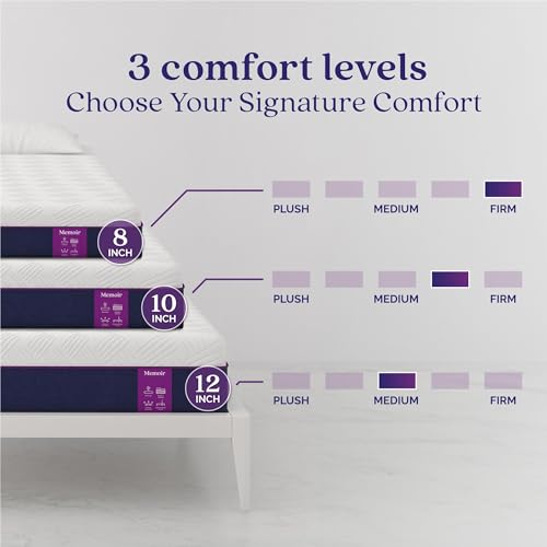 Signature Sleep Memoir 10 Inch Memory Foam Box, Medium, Certipur-US and Oeko-TEX Mattress, Queen, White