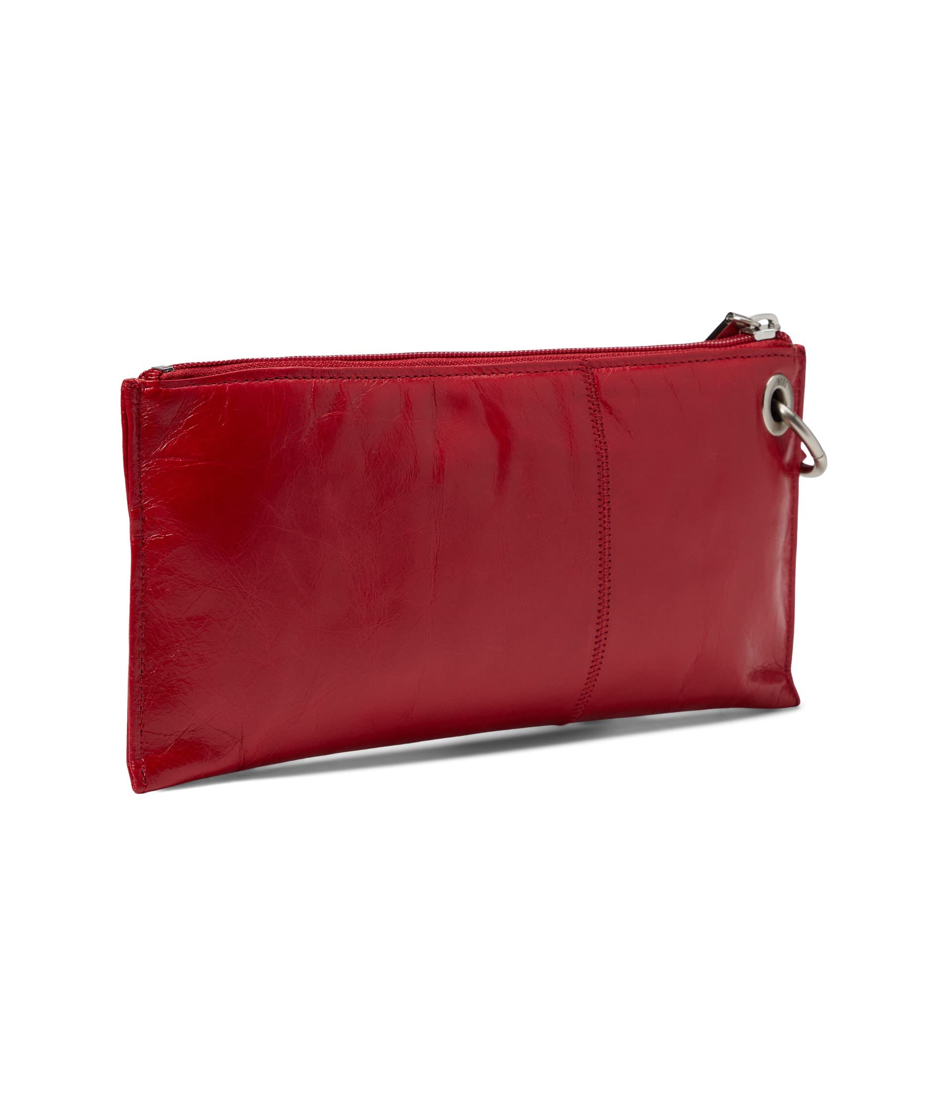 HOBO Vida Wristlet Pouch For Women - Soft Leather Construction With Top Zip Closure Circular Wrist Strap, Handy and Compact Pouch Crimson One Size One Size