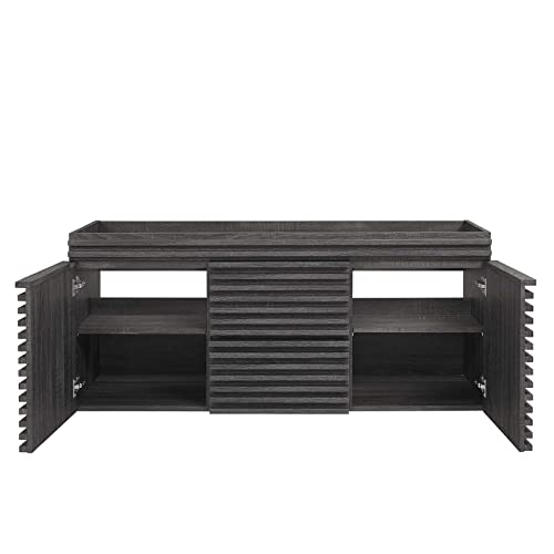 Modway Render 48" Double Sink Compatible (Not Included) Bathroom Vanity Cabinet in Charcoal