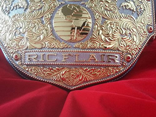Fandu Belts Big Gold Adult Replica Real Leather Dual Plate Wrestling Championship Belt Title 8mm Thick 6.8lbs Trophy