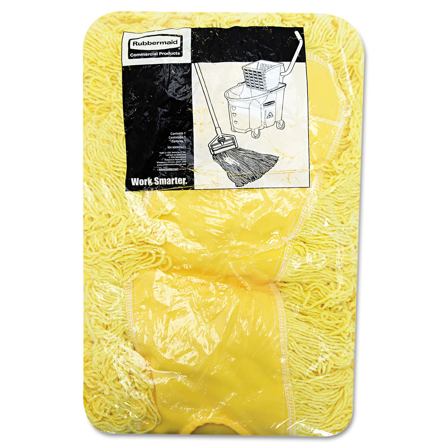 Rubbermaid Commercial Products Trapper Floor Dust Mop Head Refill, 48-Inch, Yellow, Cotton, Use for Janitorial Maintenance/School/Lunchroom/Office Building Cleaning