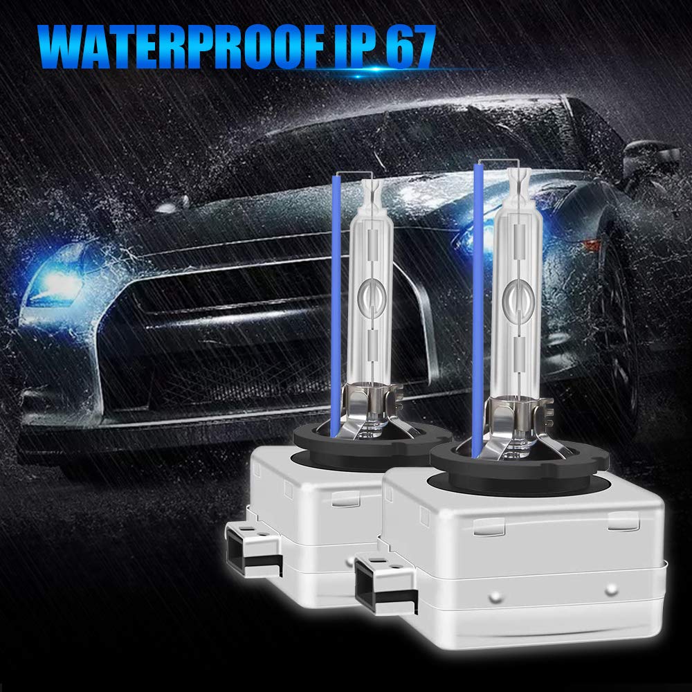 DUOLUTONG D1S HID Xenon Light Bulb - 8000K Cool White Light 35W High Beam Low Beam, D1S D1C D1R Car Bulbs Replacement Bulb, Pack of 2 (Blue)