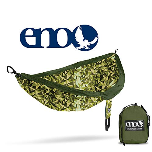 ENO - Eagles Nest Outfitters DoubleNest Print Portable Hammock for Two, Geo/Green