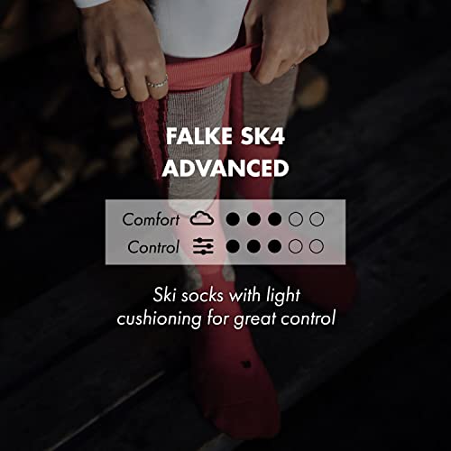 FALKE Men's SK4 Ski Socks, Merino Wool, Knee High, Light Cushion, Breathable Quick Dry, Winter Athletic Sock, Blue (Olympic 6940), 10.5-11.5, 1 Pair