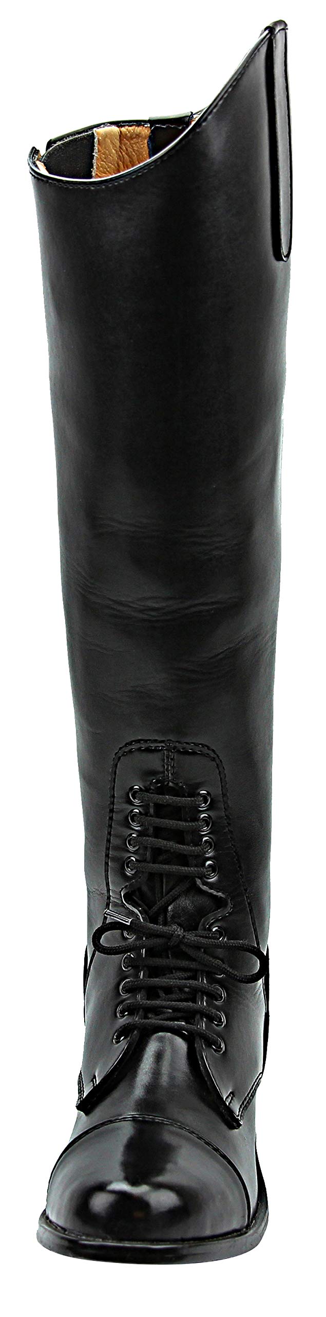 Hispar Women Ladies GRANDUER Pull On Leather English Field Boots Horse Back Riding Equestrian - Black 8 REGULAR CALF