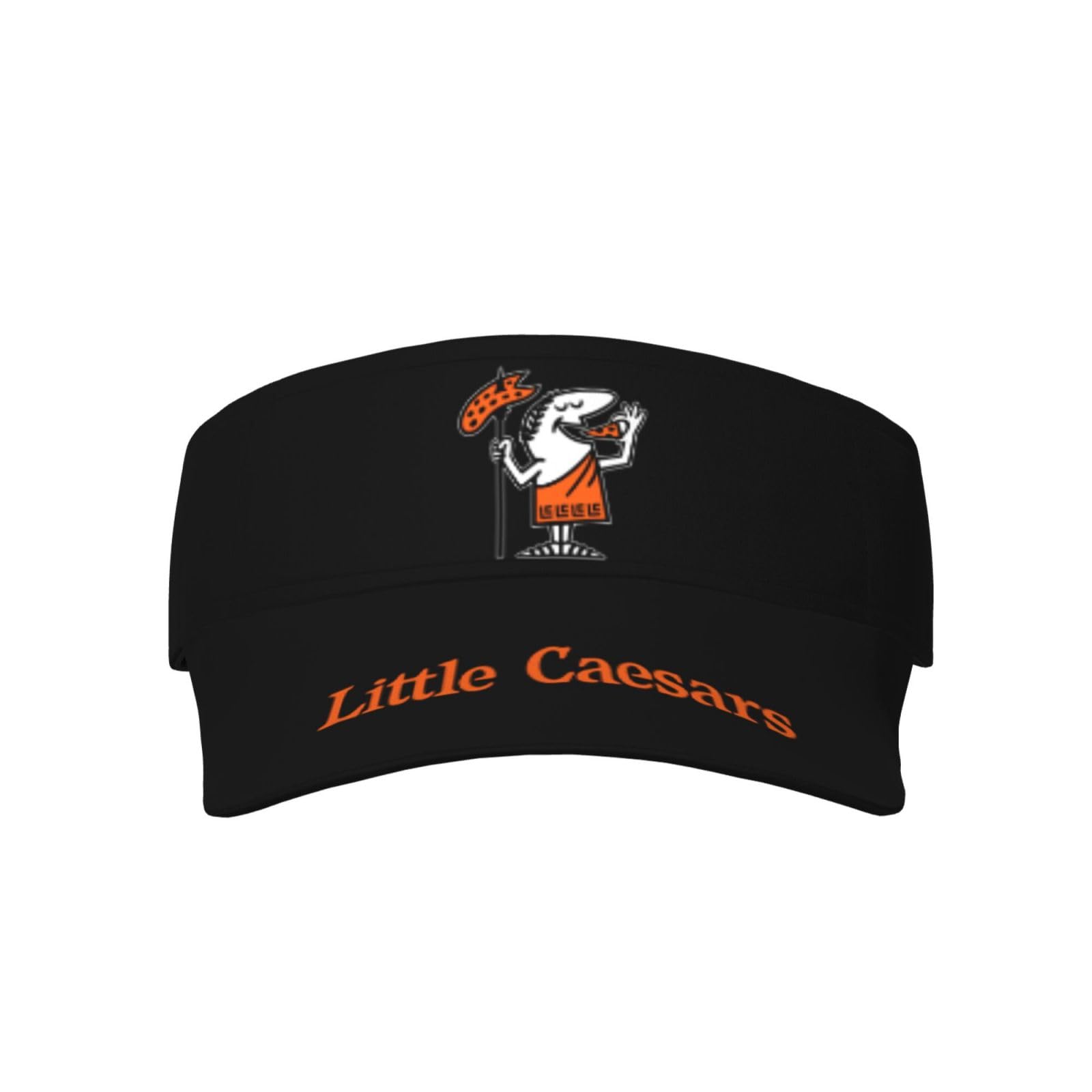 Fashion Pizza Logo Visor Hats for Women & Men, Adjustable Sport Empty Top Baseball Sun Cap, Outdoor Tennis & Golf Black 2 Caesars-Visor