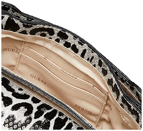 GUESS Centre Stage Crossbody Flap, Black/White Leopard