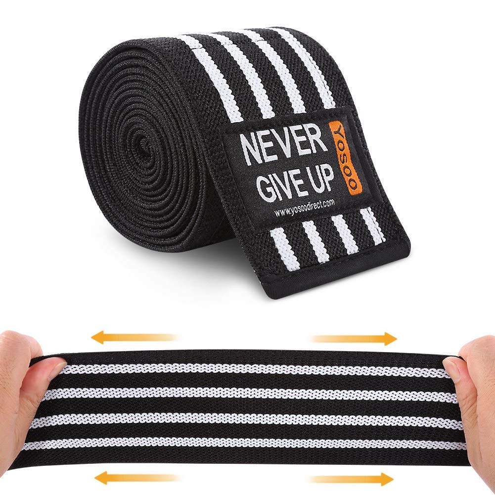 FILFEEL Knee Brace Wrap Support, Adjustable Patella Strap Stabilizer Sleeve Sports Weight Lifting Elastic Injury Leg Gym(1 Pair, Universal