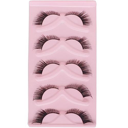 Fyonas Cat Eye Lashes Comfortable Fake Eyelashes Wispy Lashes Natural Look 18mm Fox Eye Lashes Volume False Lashes 5 Pairs Pack (Cat Eye 03)