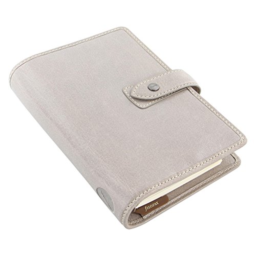 Filofax Malden Leather Organizer Agenda Calendar Bundle with DiLoro Ballpoint Pen (Stone 2022-2023 With Pen, Personal Paper Size 6.73" x 3.74")