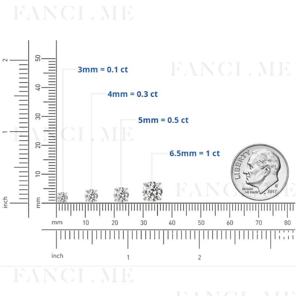 FANCIME 14k Solid White Gold Round 4 Prong 1 Carat Moissanite Simulated Diamond 6.5mm D-E Color VVS Clarity Pendant Necklace For Women, 16" + 2" Extender