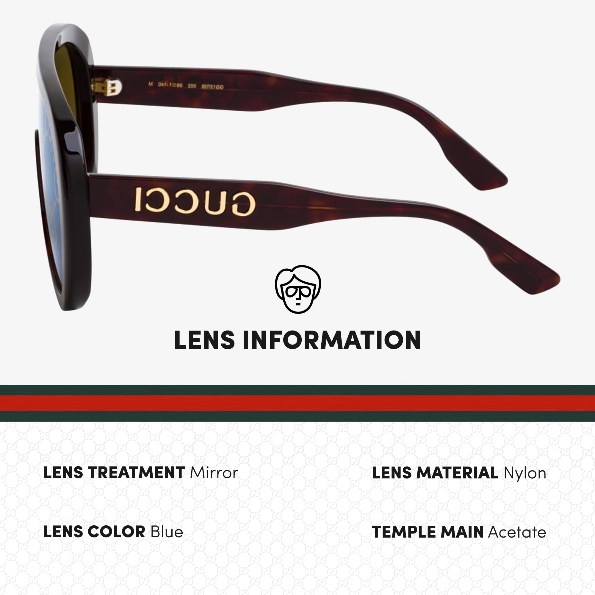 Gucci GG1370S Designer Shield Logo Sunglasses: Shield Frame Eyewear with Non-Polarized Lenses - Epitome of Luxury and Style